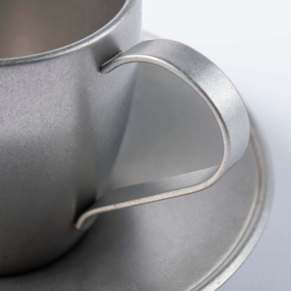 VINTAGE INOX Cup & Saucer - Stainless Steel, 160ml & 100ml – LoveÉcru