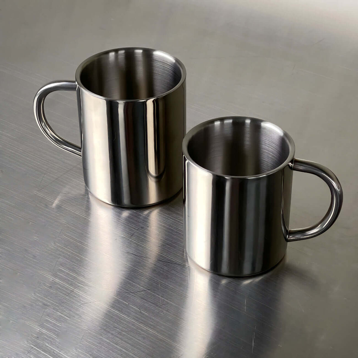 Glossy Stainless Steel Cups - Modern Elegance – LoveÉcru