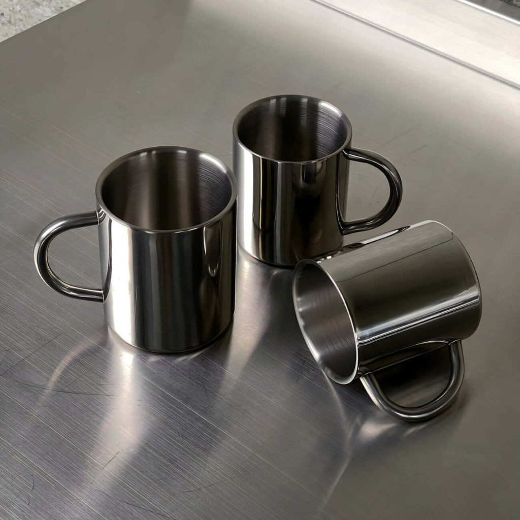 Glossy Stainless Steel Cups - Modern Elegance – LoveÉcru