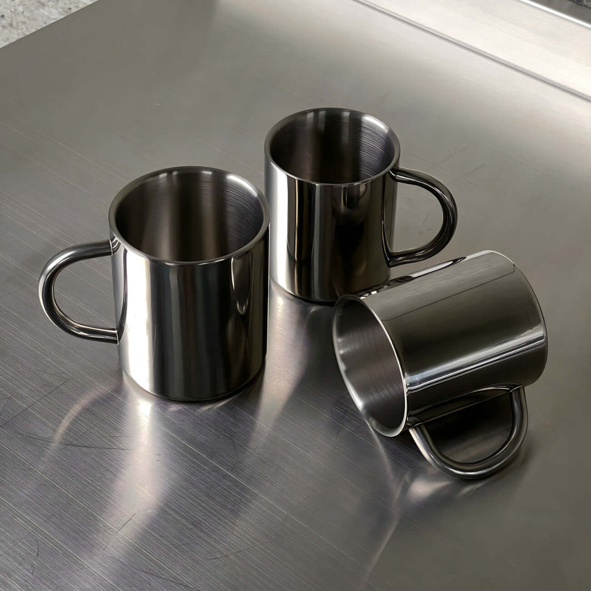 Double-Wall Glossy Stainless Steel Cups | 200ml 300ml 400ml – LoveÉcru