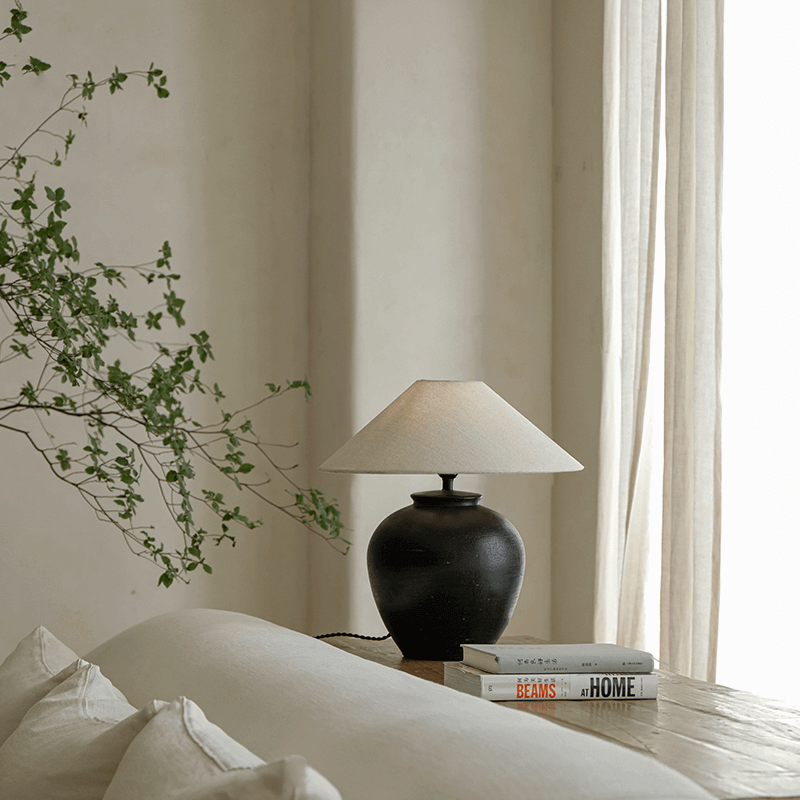 Egg Shaped Clay Pot Table Lamp - Artisan Design – LoveÉcru